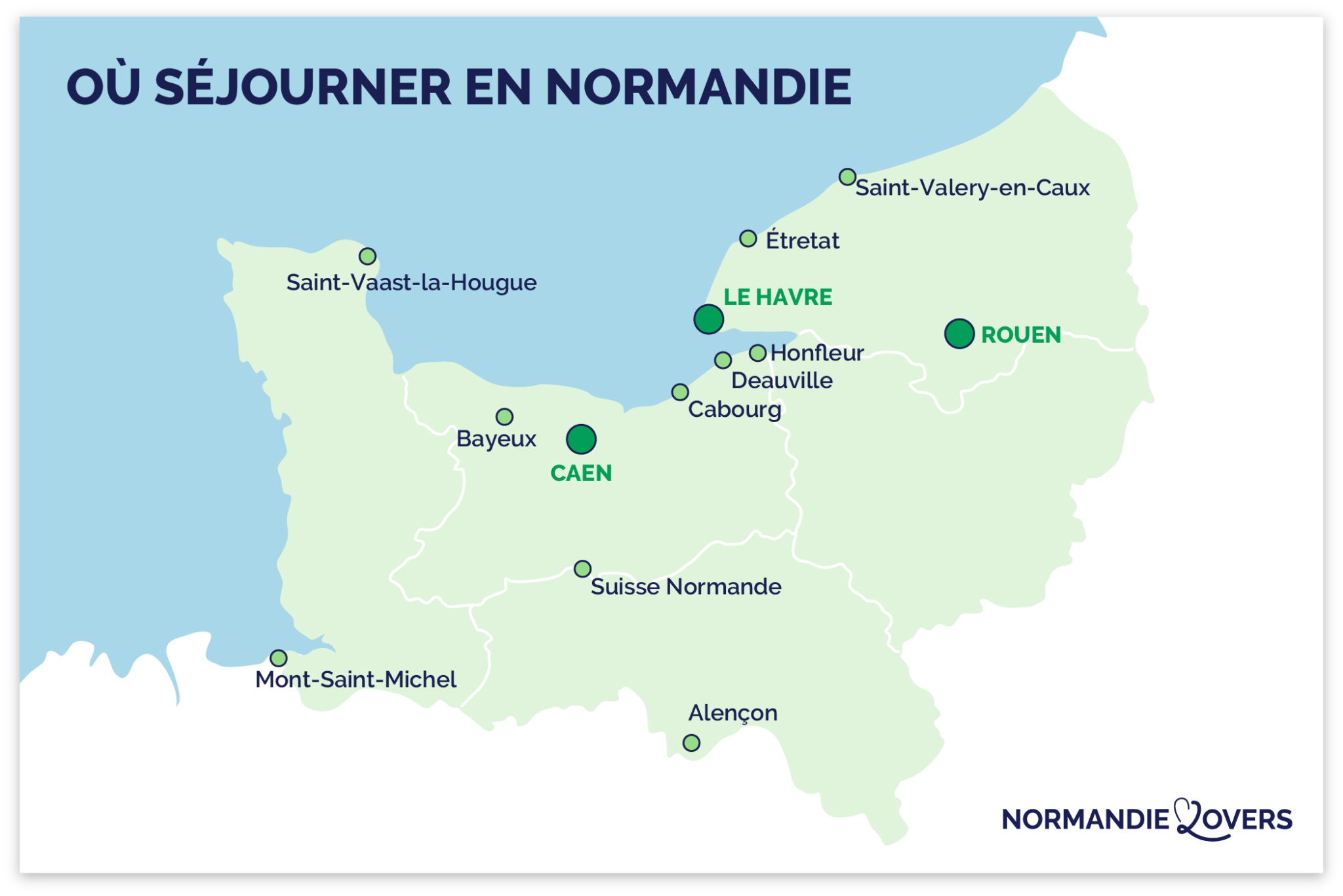 10 cartes touristiques de la Normandie (plages, villages…)